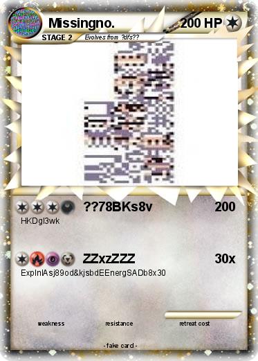 Pokémon Missingno 606 606 - ??78BKs8v - My Pokemon Card