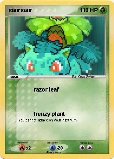 Pokémon saursaur - razor leaf - My Pokemon Card