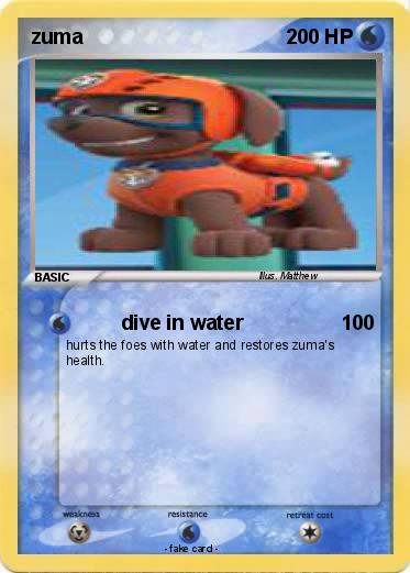 Pokémon zuma 16 16 - dive in water - My Pokemon Card