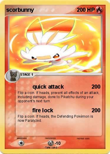 Pokémon scorbunny 77 77 - quick attack - My Pokemon Card