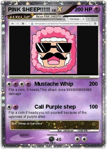 Pokémon PINK SHEEP 140 140 - Mustache Whip - My Pokemon Card