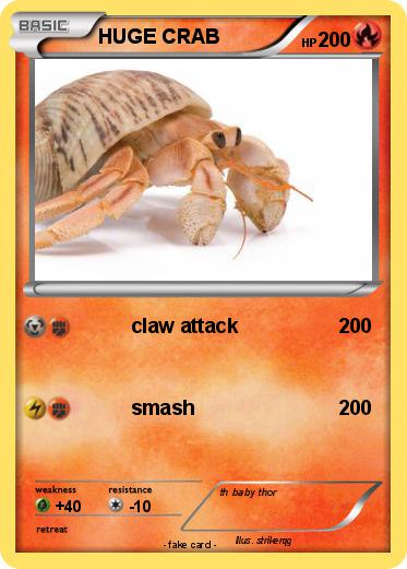 Pokémon HUGE CRAB 2 2 - claw attack - My Pokemon Card