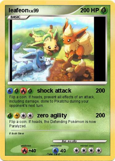 Pokémon leafeon 597 597 - shock attack - My Pokemon Card