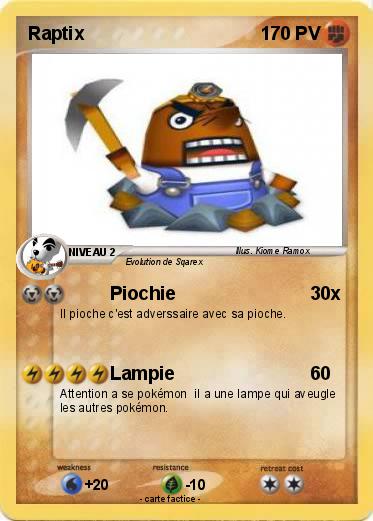 Pokémon Raptix - Piochie - Ma carte Pokémon