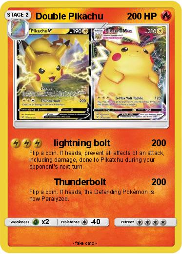 Pokémon Double Pikachu 9 9 - lightning bolt - My Pokemon Card