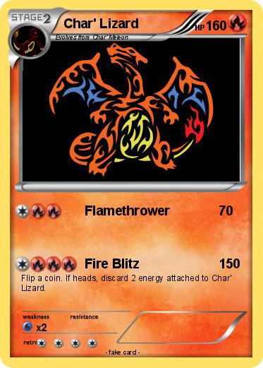 Pokémon Char Lizard - Flamethrower - My Pokemon Card