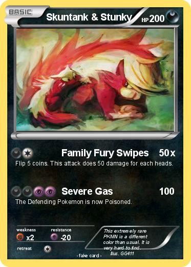 Pokémon Skuntank Stunky - Family Fury Swipes x - My Pokemon Card