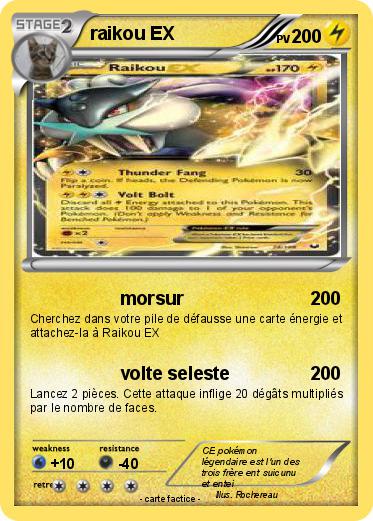 Pokémon raikou EX 92 92 - morsur - Ma carte Pokémon