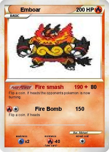 Pokémon Emboar 518 518 - Fire smash 190 + - My Pokemon Card