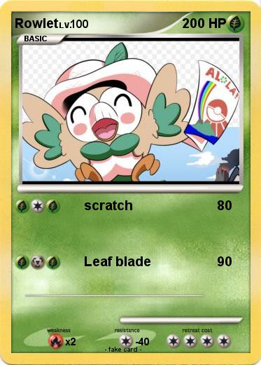 Pokémon Rowlet 166 166 - scratch - My Pokemon Card