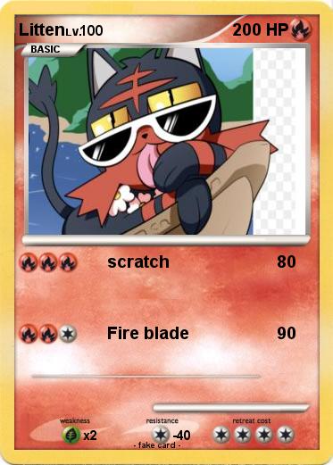 Pokémon Litten 251 251 - scratch - My Pokemon Card