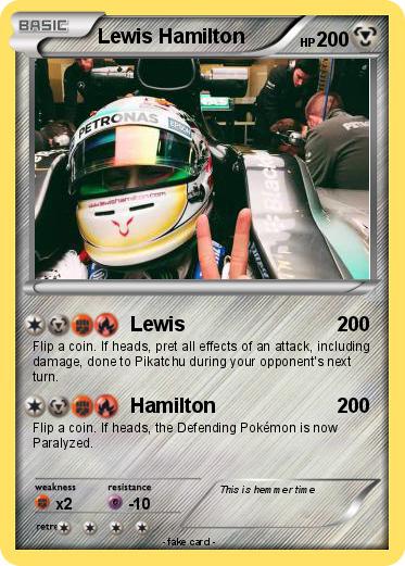 Pokémon Lewis Hamilton 7 7 - Lewis - My Pokemon Card