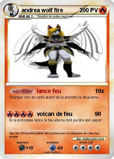 Pokémon andrea wolf fire - lance feu - Ma carte Pokémon