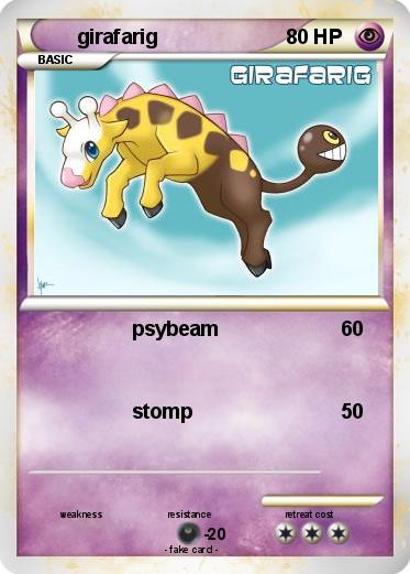 Pokémon girafarig 8 8 - psybeam - My Pokemon Card