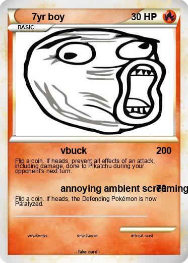 Pokémon 7yr boy - vbuck - My Pokemon Card