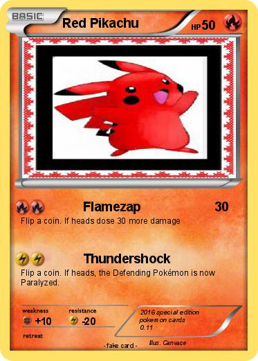 Pokémon Red Pikachu 23 23 - Flamezap - My Pokemon Card