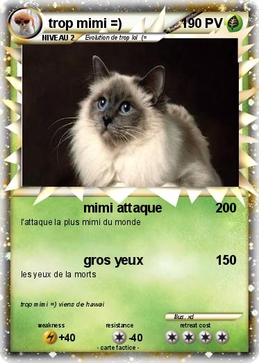 Pokémon trop mimi 26 26 - mimi attaque - Ma carte Pokémon