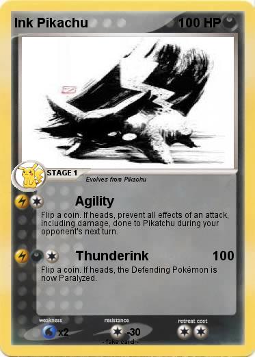 Pokémon Ink Pikachu - Agility - My Pokemon Card