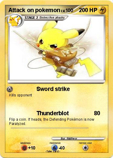 Pokémon Attack on pokemon - Sword strike - My Pokemon Card