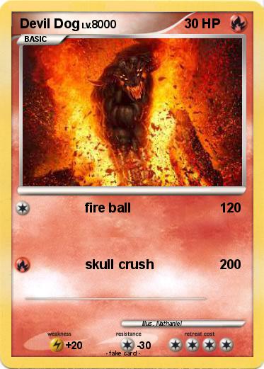 Pokémon Devil Dog 21 21 - fire ball - My Pokemon Card