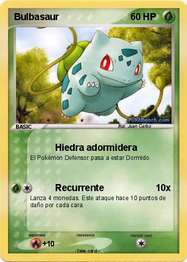 Pokémon Bulbasaur 1012 1012 - Hiedra adormidera - My Pokemon Card