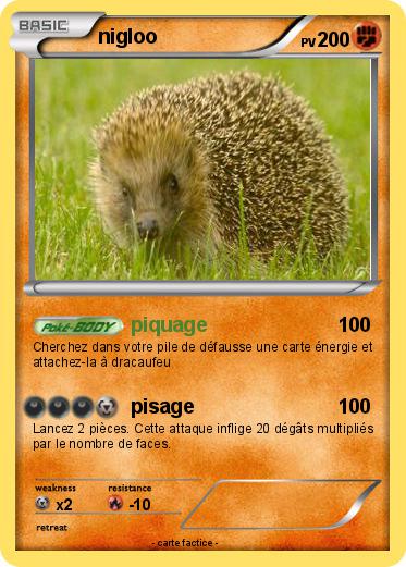 Pokémon nigloo - piquage - Ma carte Pokémon