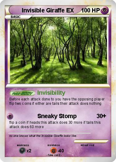 Pokémon Invisible Giraffe EX - Invisibility - My Pokemon Card