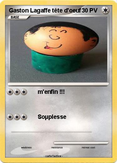 Pokémon Gaston Lagaffe tete d oeuf - m'enfin !!! - Ma carte Pokémon