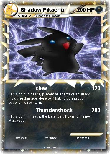Pokémon Shadow Pikachu 725 725 - claw - My Pokemon Card