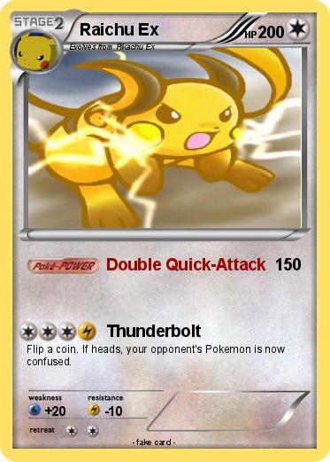 Pokémon Raichu Ex 174 174 - Double Quick-Attack - My Pokemon Card