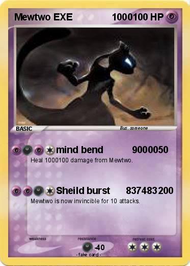 Pokémon Mewtwo EXE 1000 1000 - mind bend 90000 - My Pokemon Card