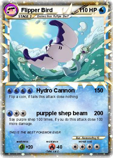Pokémon Flipper Bird - Hydro Cannon - My Pokemon Card