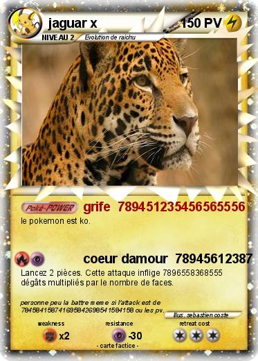 Pokémon jaguar x - grife 789451235456565556 - Ma carte Pokémon