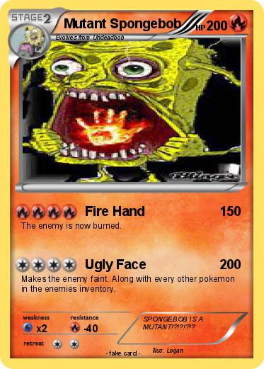Pokémon Mutant Spongebob - Fire Hand - My Pokemon Card