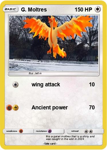 Pokémon G Moltres 1 1 - wing attack - My Pokemon Card