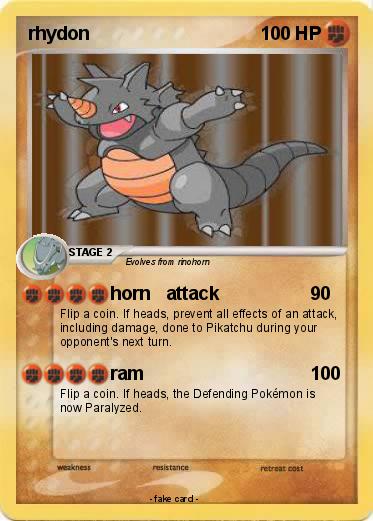 Pokémon rhydon 60 60 - horn attack - My Pokemon Card