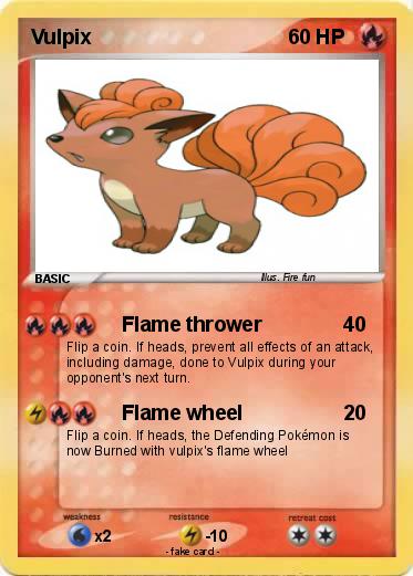 Pokémon Vulpix 236 236 - Flame thrower - My Pokemon Card