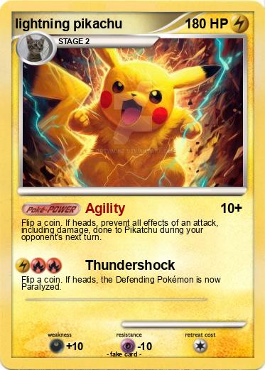 Pokémon lightning pikachu 10 10 - Agility - My Pokemon Card