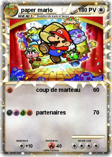 Pokémon paper mario 60 60 - coup de marteau - Ma carte Pokémon
