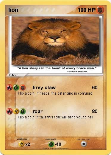 Pokémon lion 88 88 - firey claw - My Pokemon Card