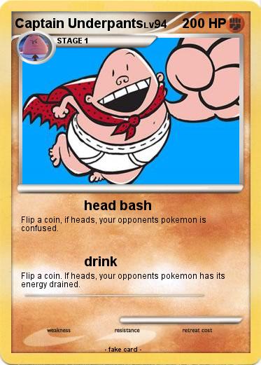 Pokémon Captain Underpants 212 212 - head bash - My Pokemon Card