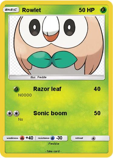 Pokémon Rowlet 208 208 - Razor leaf - My Pokemon Card