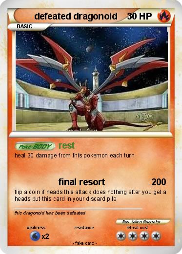 Pokémon defeated dragonoid - rest - My Pokemon Card