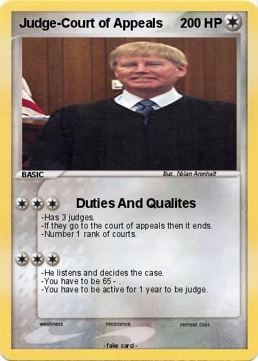 Pokémon Judge Court of Appeals - Duties And Qualites - My Pokemon Card