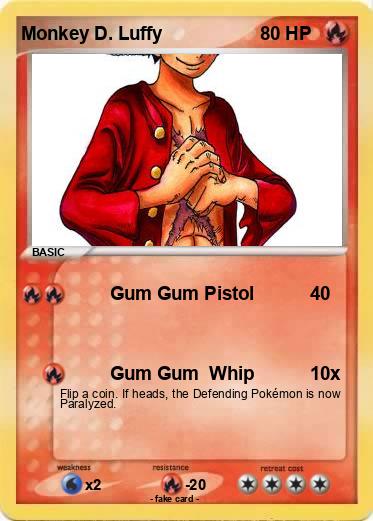 Pokémon Monkey D Luffy 1010 1010 - Gum Gum Pistol - My Pokemon Card