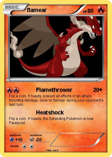 Pokémon flamear - Flamethrower - My Pokemon Card