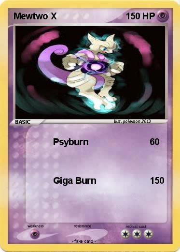 Pokémon Mewtwo X 70 70 - Psyburn - My Pokemon Card