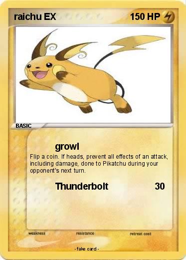 Pokémon raichu EX 110 110 - growl - My Pokemon Card