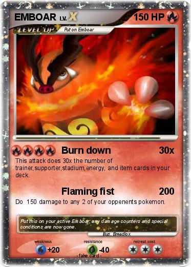 Pokémon EMBOAR 1232 1232 - Burn down - My Pokemon Card