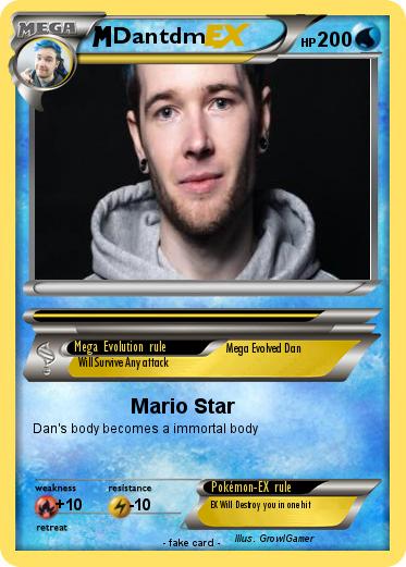 Pokémon Dantdm 1398 1398 - Mario Star - My Pokemon Card